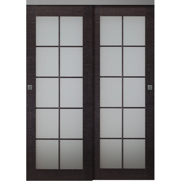 Belldinni Panelled Glass and Wood Sliding Closet Door - Wayfair Canada