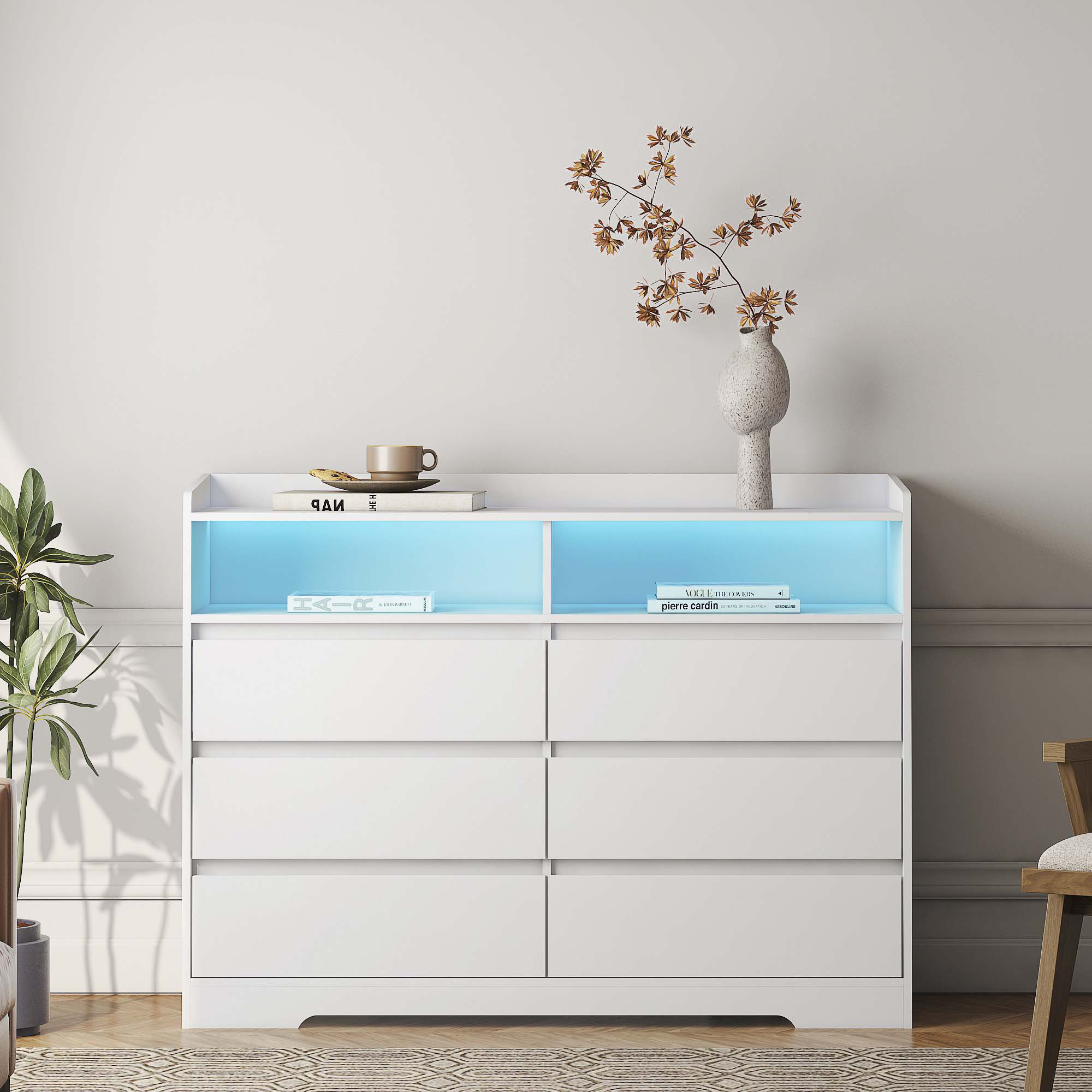 Latitude Run® Table buffet à 6 tiroirs de 51,18 po de largeur Jaiani ...