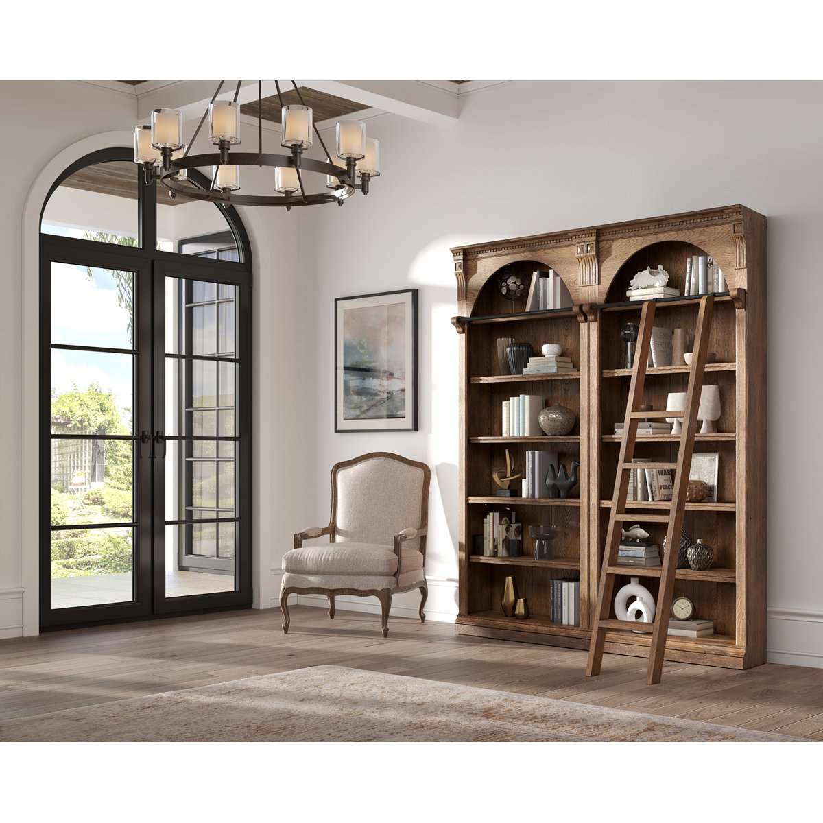 Rosalind Wheeler Camoya 94" H x 80" W Library Bookcase & Reviews | Wayfair