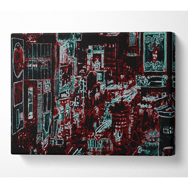 Latitude Run New York Rush Hour Psychedelic - Wrapped Canvas Print ...