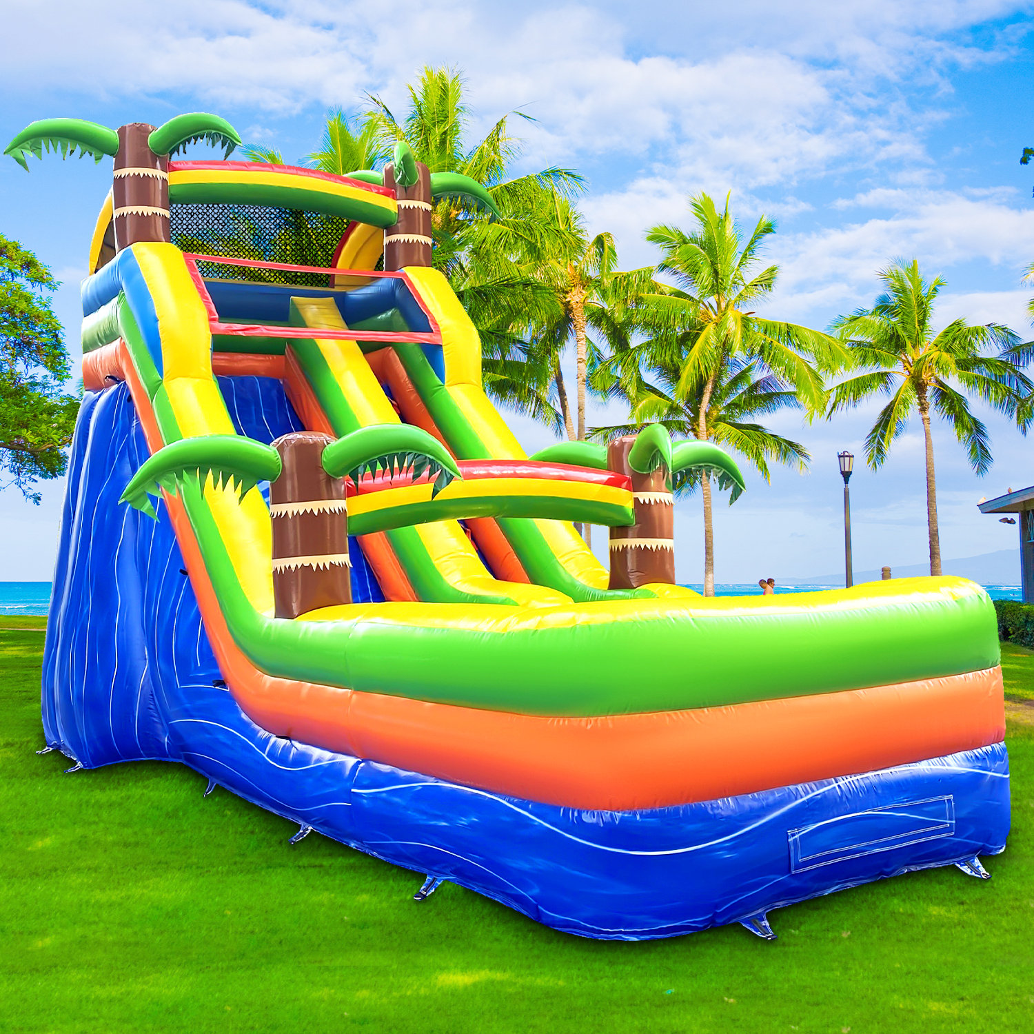 GOOSH 16' x 26' Summer Breeze Commercial Grade Water Slide with Splash ...