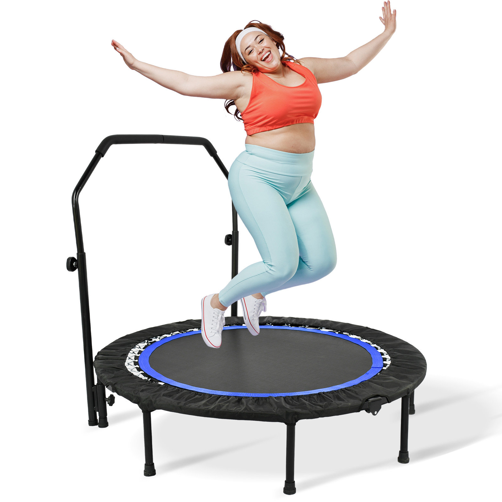Advwin 48" Foldable Mini Trampoline, Indoor Outdoor Fitness Trampoline ...