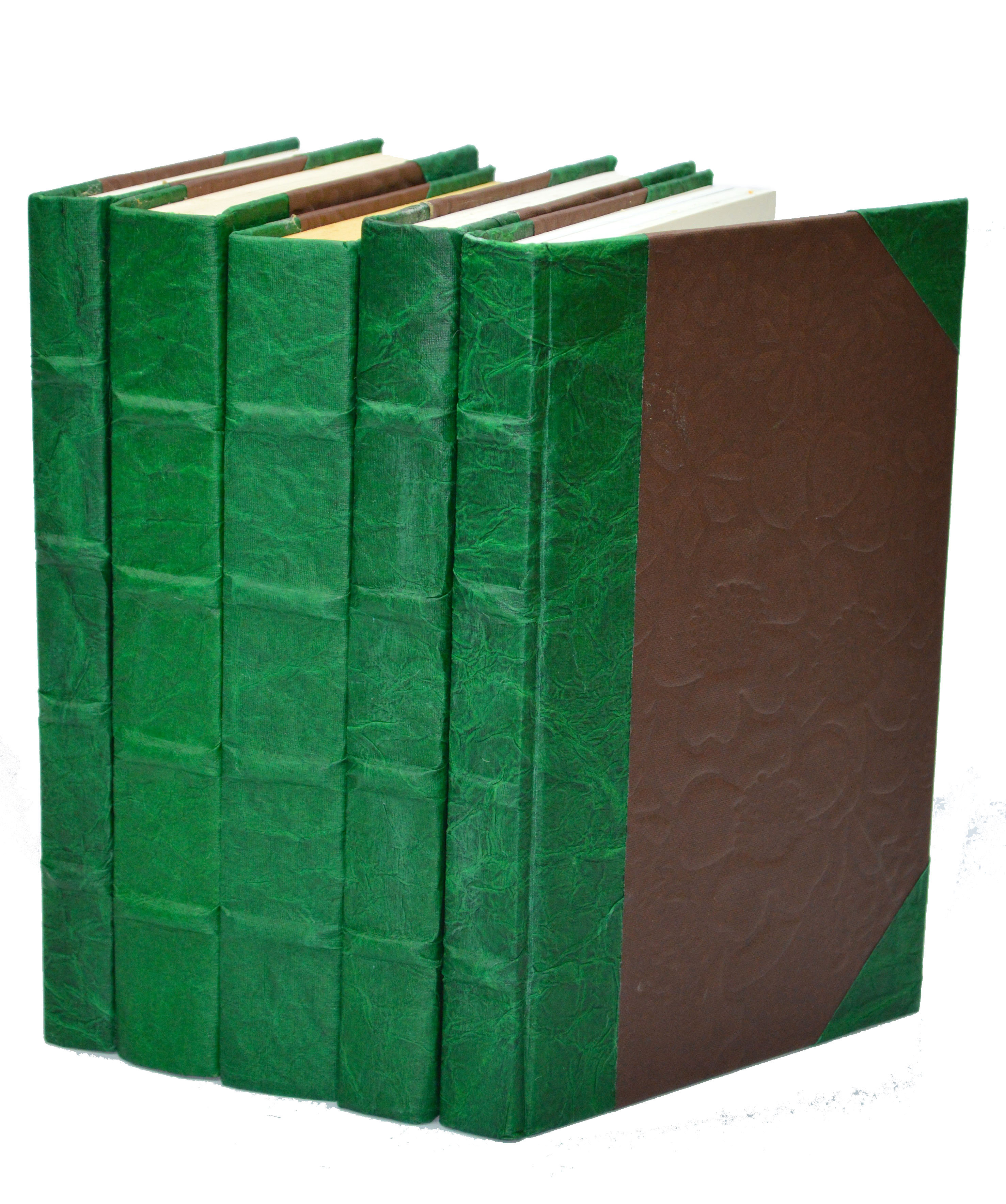 Leather Books 5 Piece Leather Texture Parchment Decorative Book Set ...