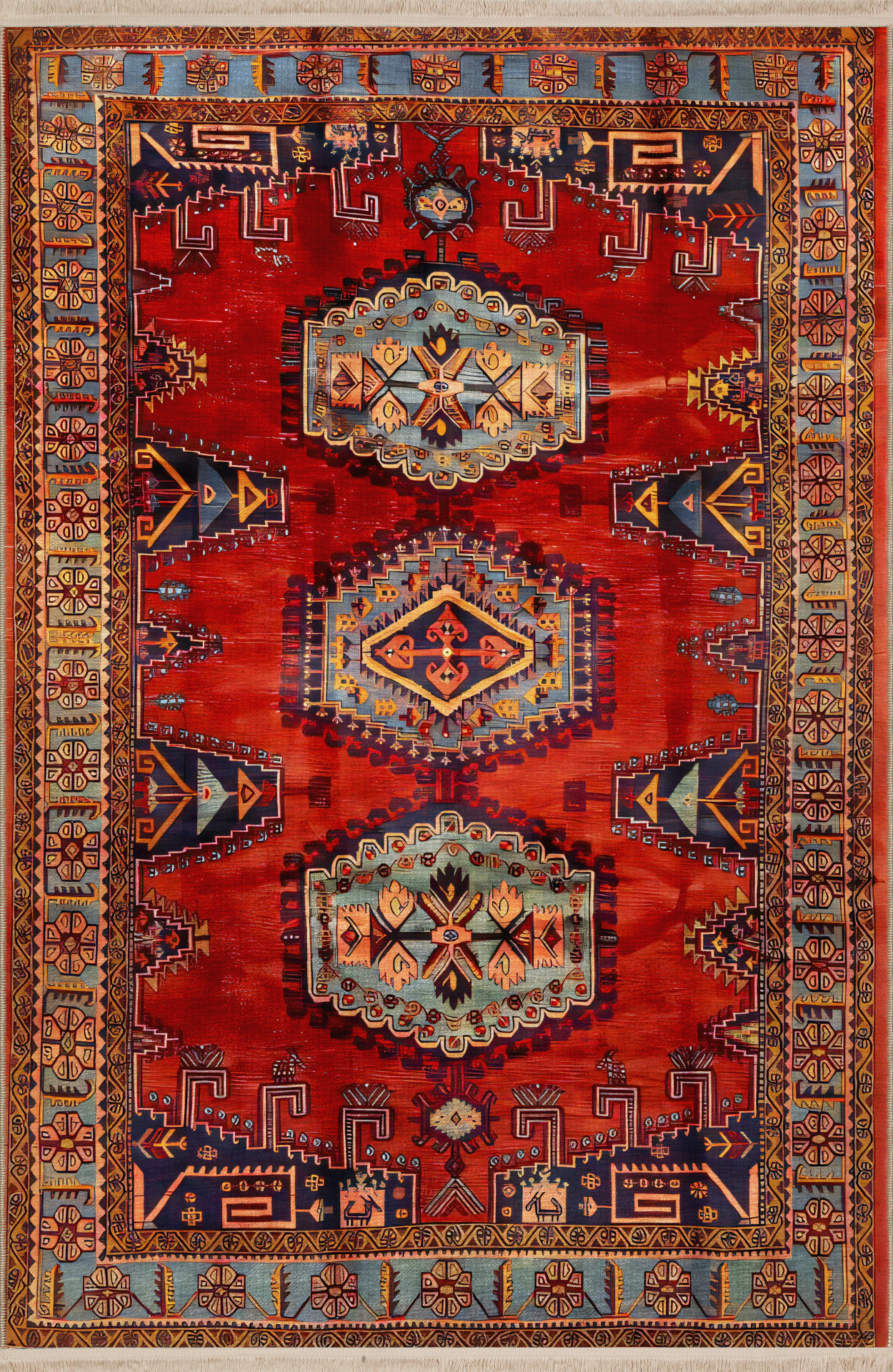 Bloomsbury Market Orange Themed Multi-Colored Traditional Motif Ethnic ...