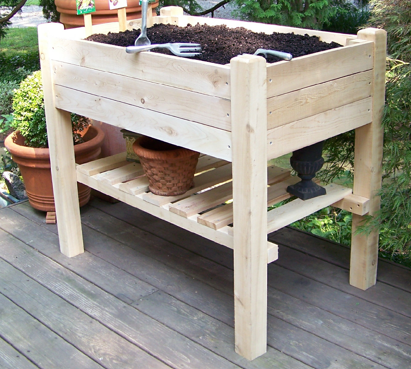 Gracie Oaks Neufeld Wood Elevated Planter & Reviews | Wayfair