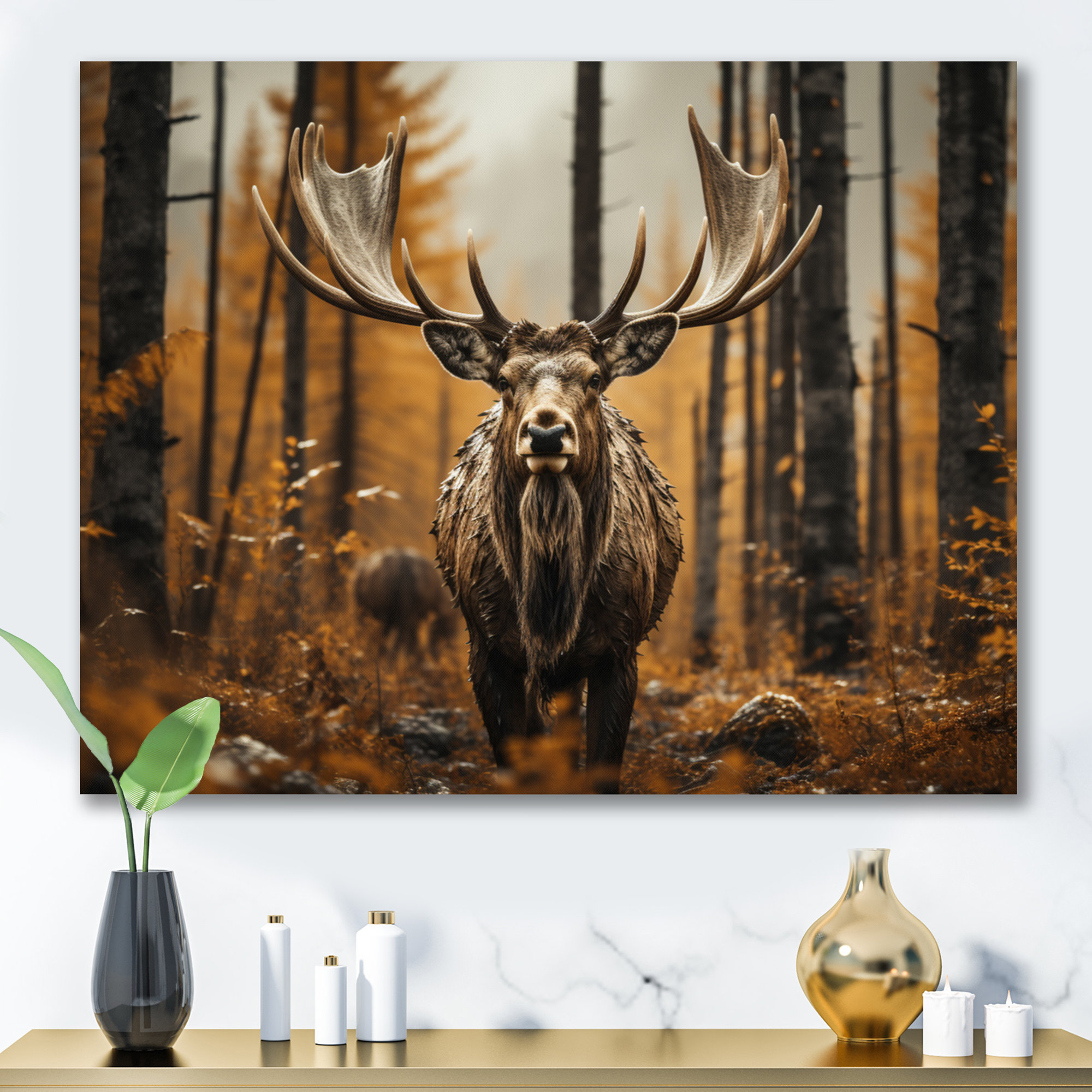 Millwood Pines Birtie Brown Yellow Moose Earthly Essence Framed On ...