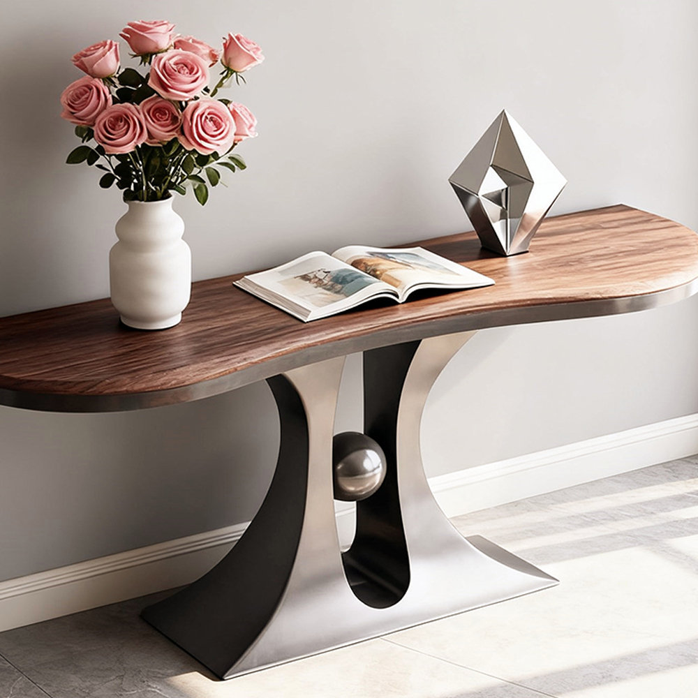 Orren Ellis New Chinese Style Walnut Entryway Table | Wayfair