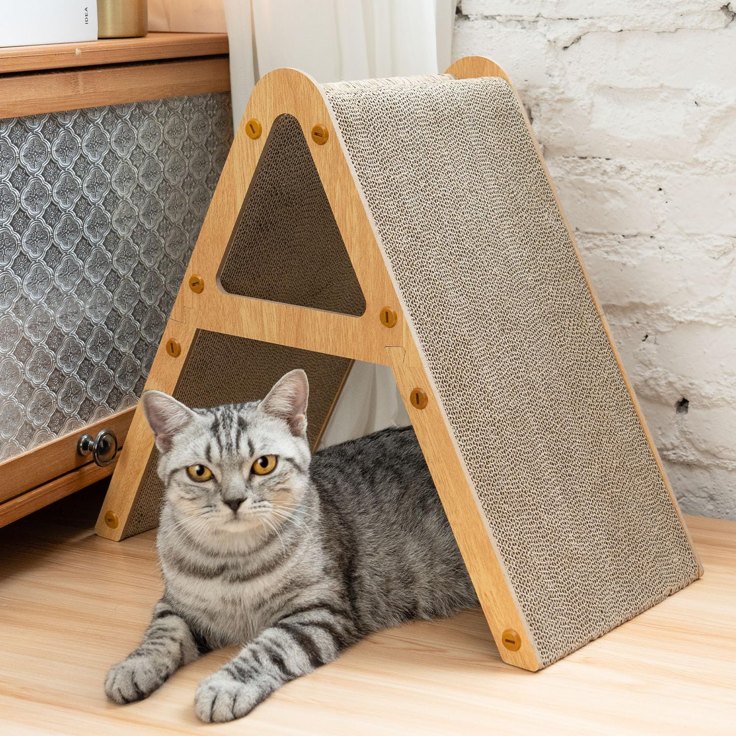 Tucker Murphy Pet™ A-Frame Cat Scratching Board, Recycled Cardboard ...