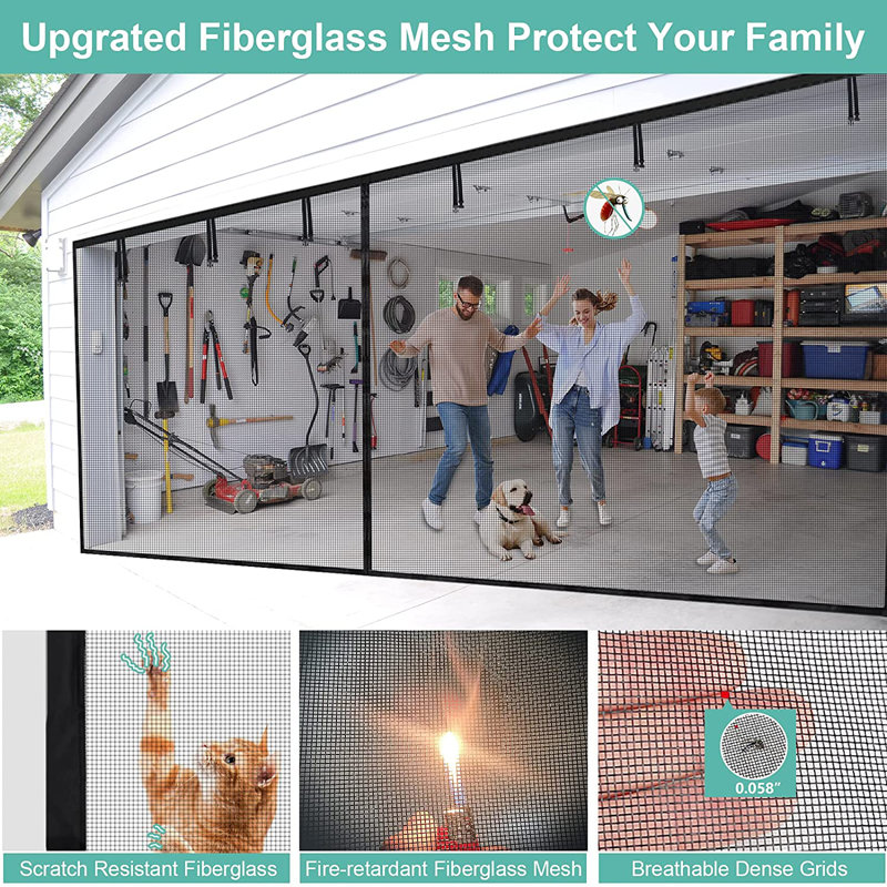 innhom Magnetic Garage Door Screen for 2 Car 16 x 7 Ft. & Reviews | Wayfair