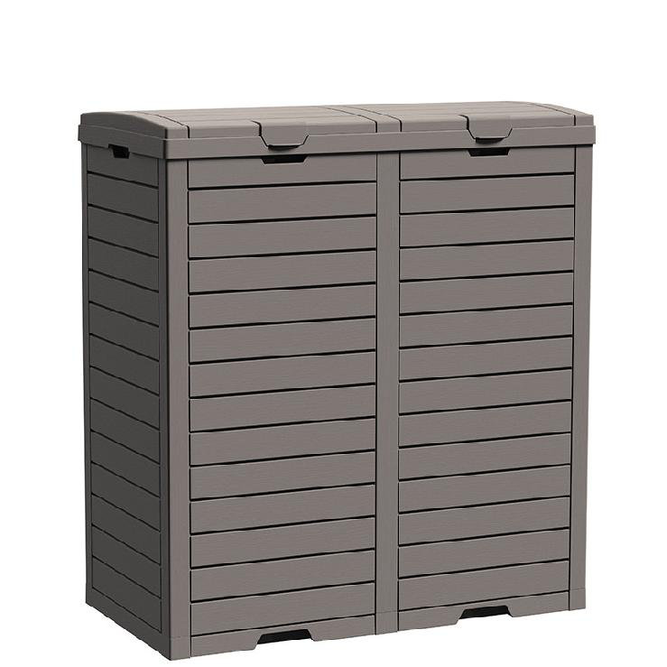 rosie art Black And Tan Resin Outdoor Waste Bin with Double-Bucket ...