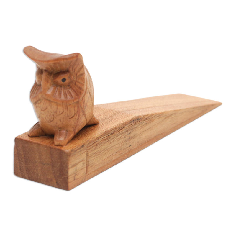 Loon Peak® Janeil Handmade Mysterious Wood Wedge Floor Stop | Wayfair