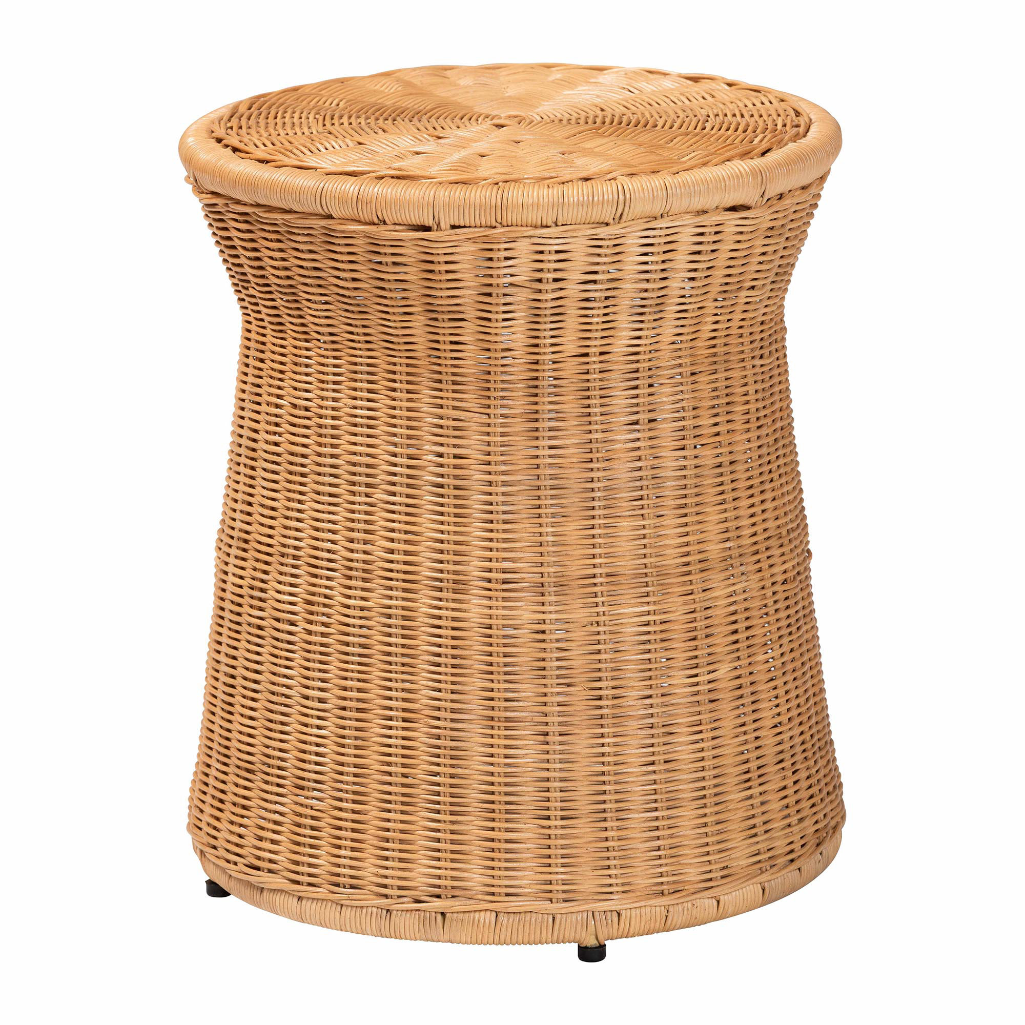 Hokku Designs Bali & Pari Caroline Round Natural Rattan End Table ...