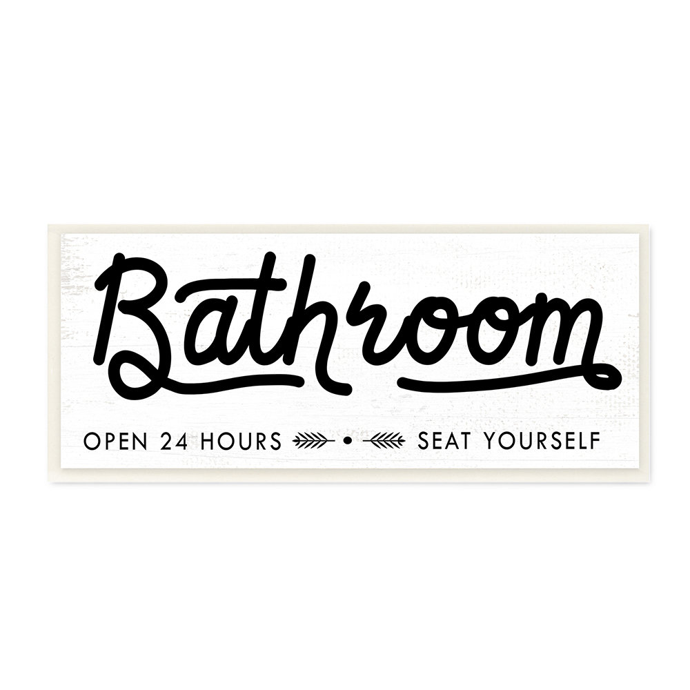 Red Barrel Studio Seat Yourself Bathroom Sign Minimal Black White by ...