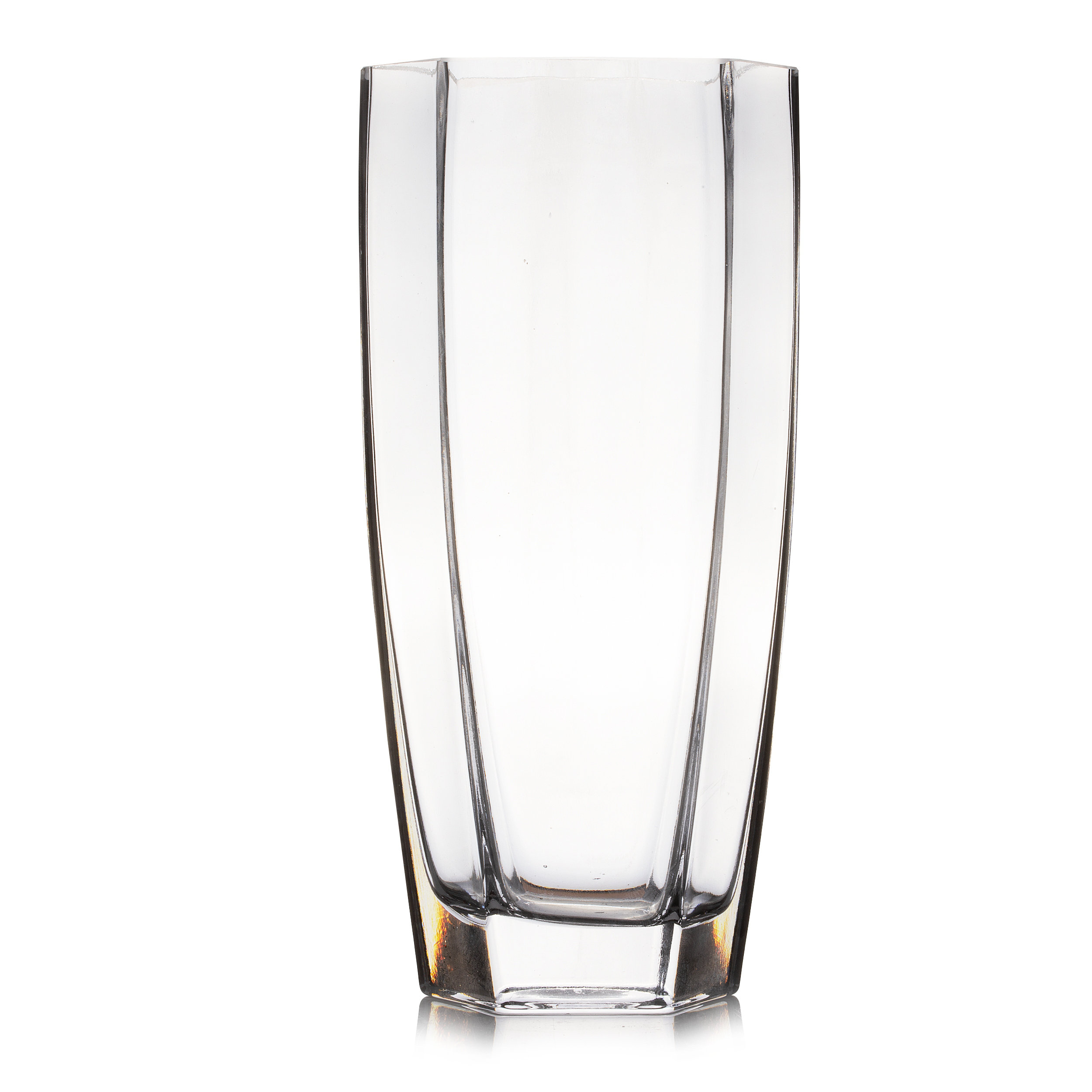 Ebern Designs Unique Clear Vase 4.5"D 3.0"W 10.0" H | Wayfair