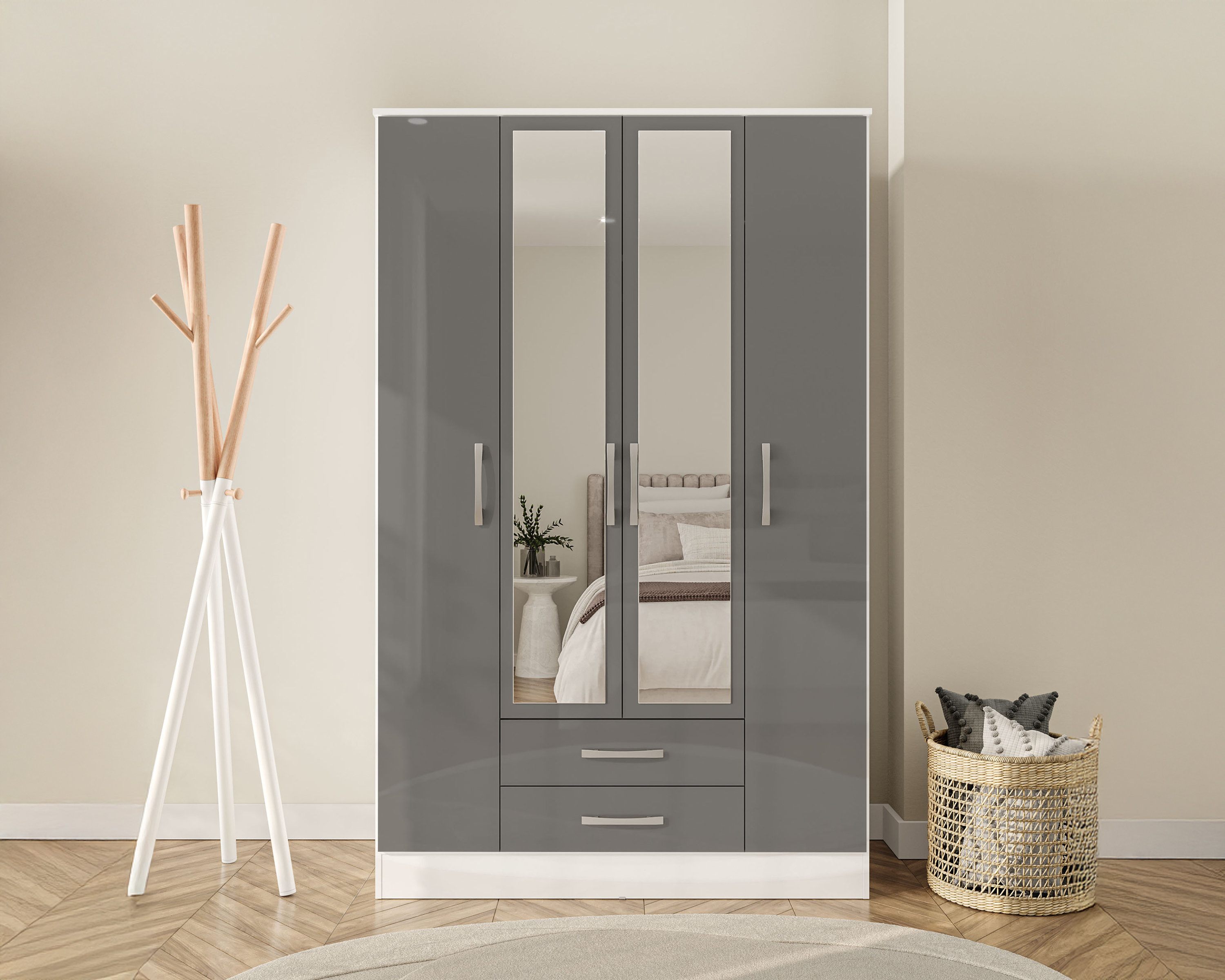 17 Stories Marquitta 4 Door Wardrobe & Reviews | Wayfair.co.uk