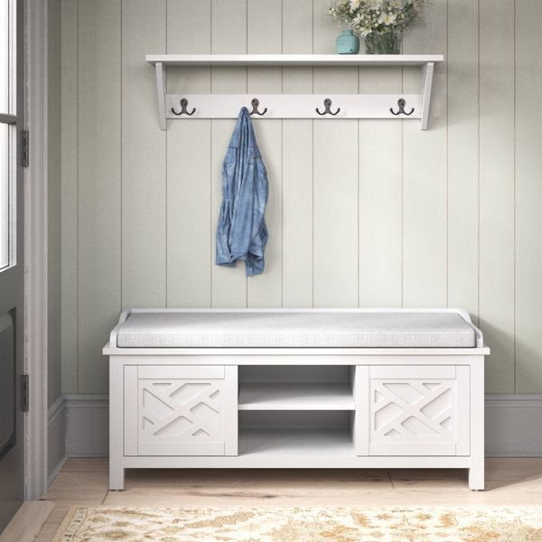 Rosalind Wheeler Lund 36" Wide Wall Mount Hall Tree Set With 4 Coat ...