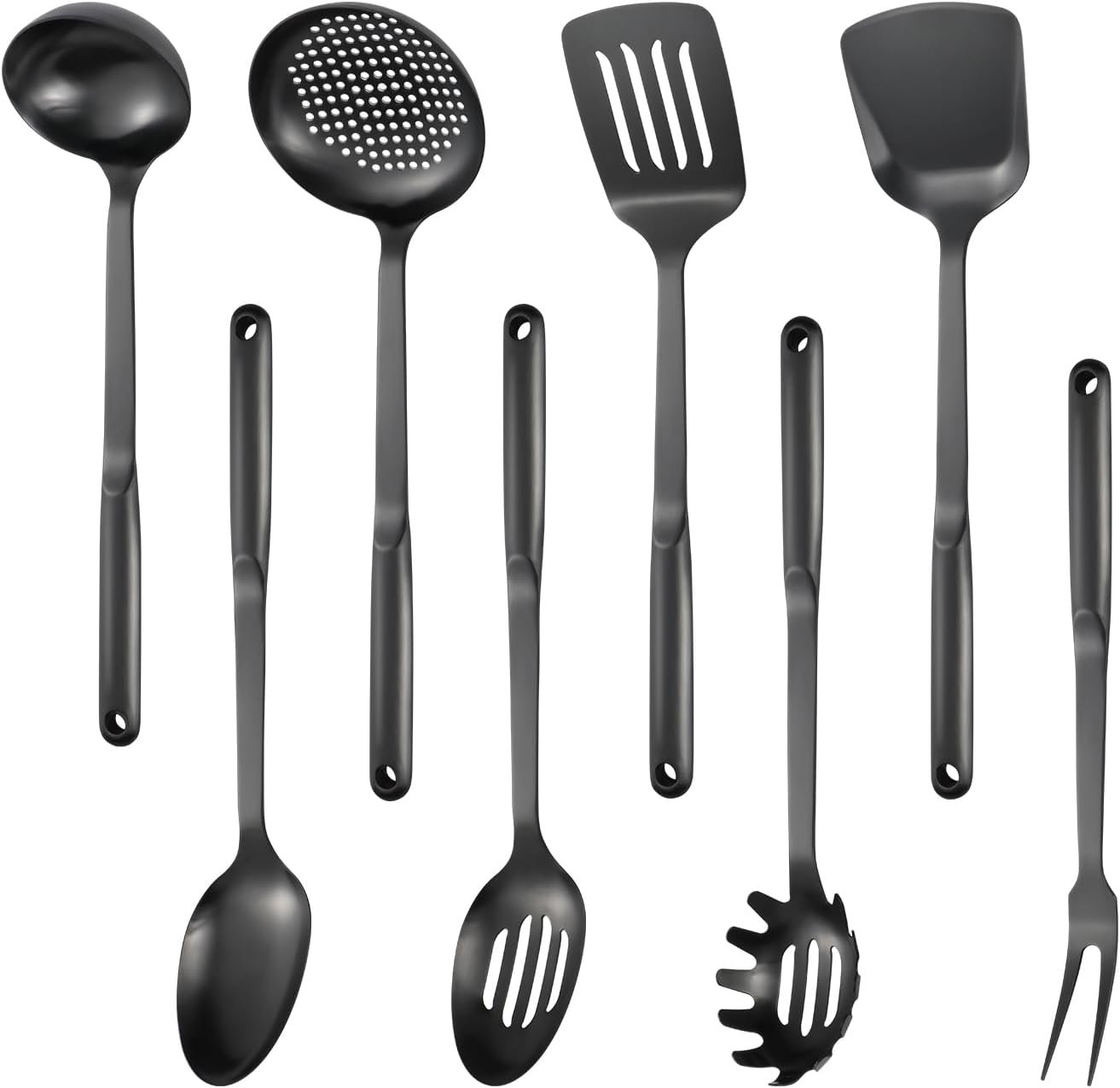 QIANXING 304 Stainless Steel Kitchen Utensils Set, 8-Piece Cooking ...