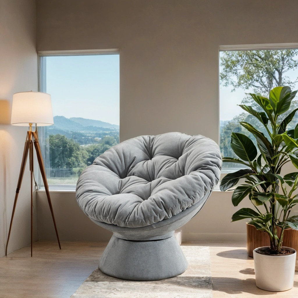 YUBIOM Oversized Swivel Accent Chair – 360° Rotating Barrel Chair ...