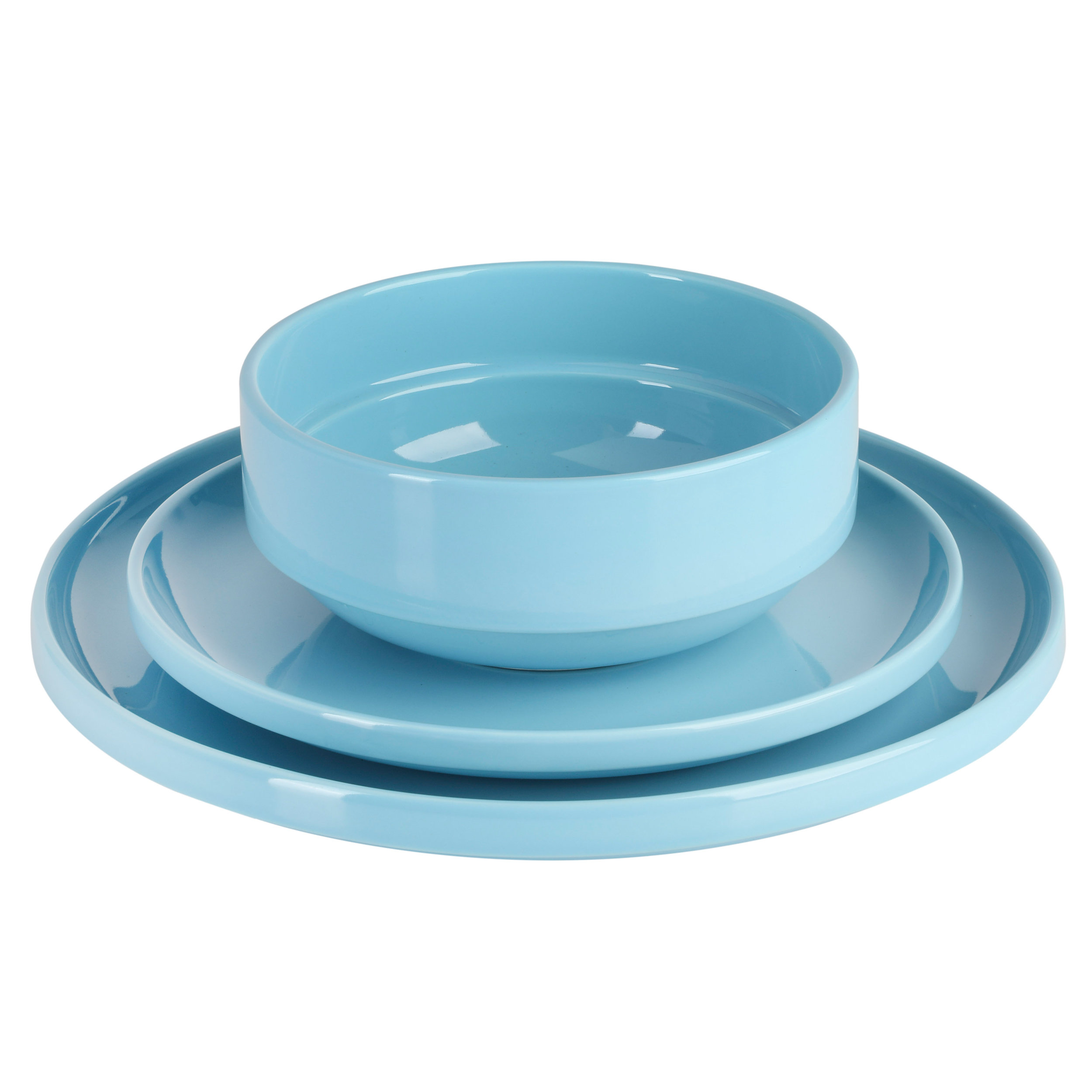 Ebern Designs Blaik Sunset 12 Piece Round Stoneware Dinnerware Set in ...