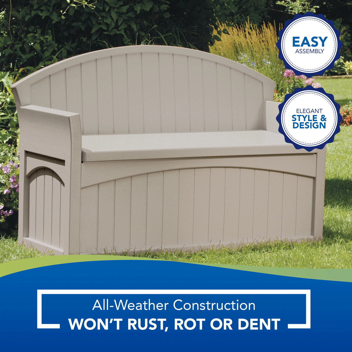 Suncast 50 Gallon Patio Storage Bench - Light Taupe & Reviews | Wayfair