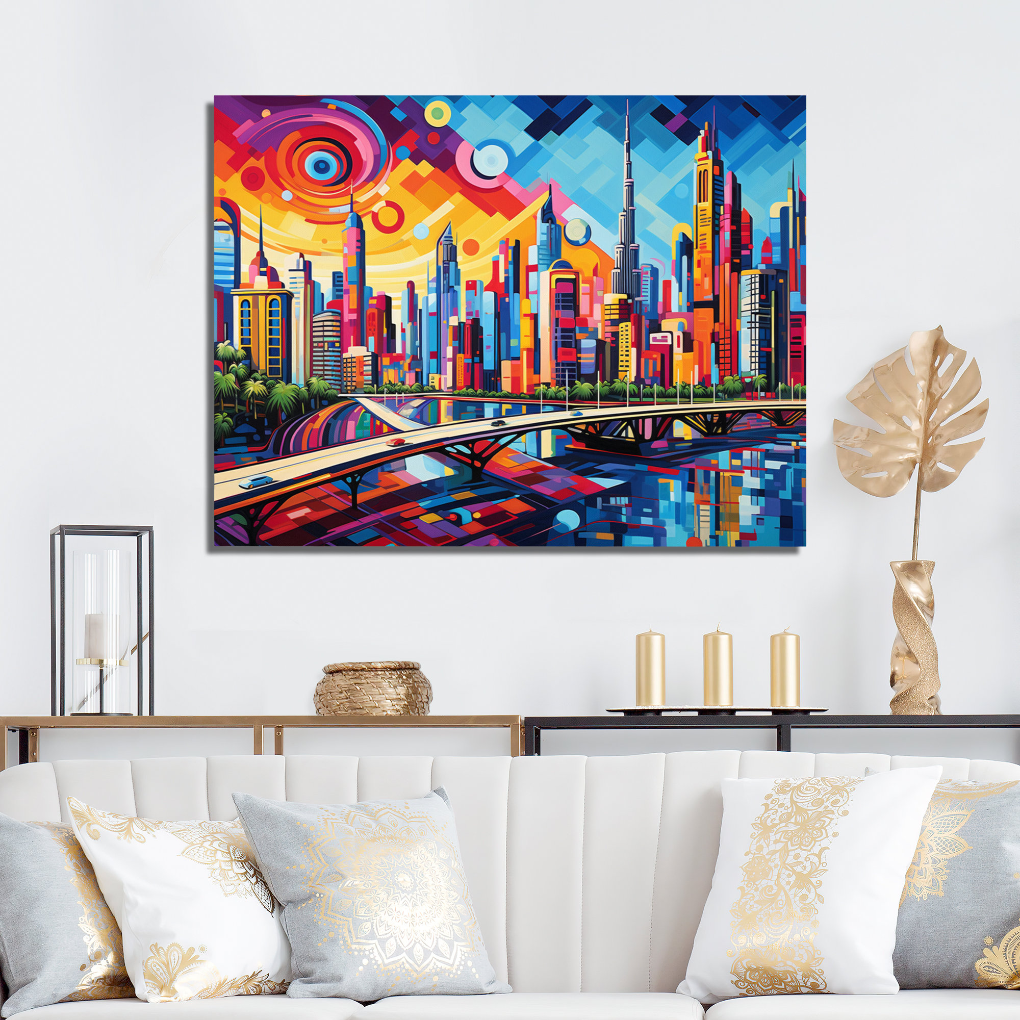 Ebern Designs Pop Dubai Cityscape II On Canvas Print | Wayfair