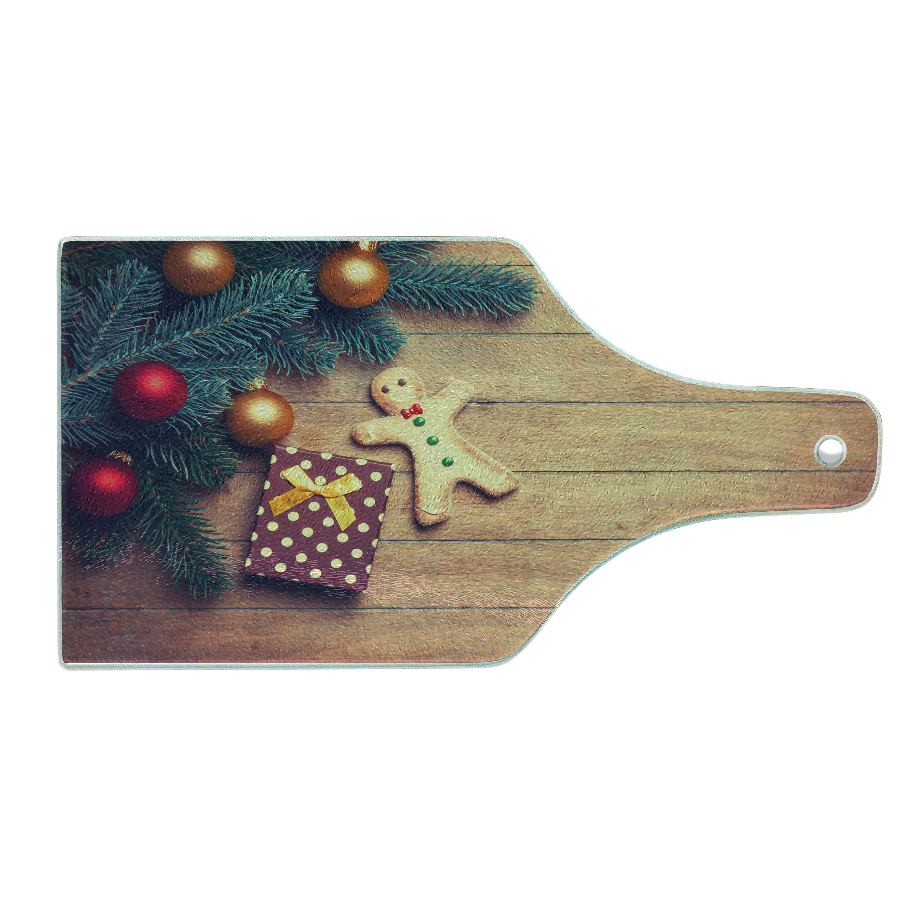 Ambesonne Gingerbread Man Tempered Glass Cutting Board Cookie Present ...