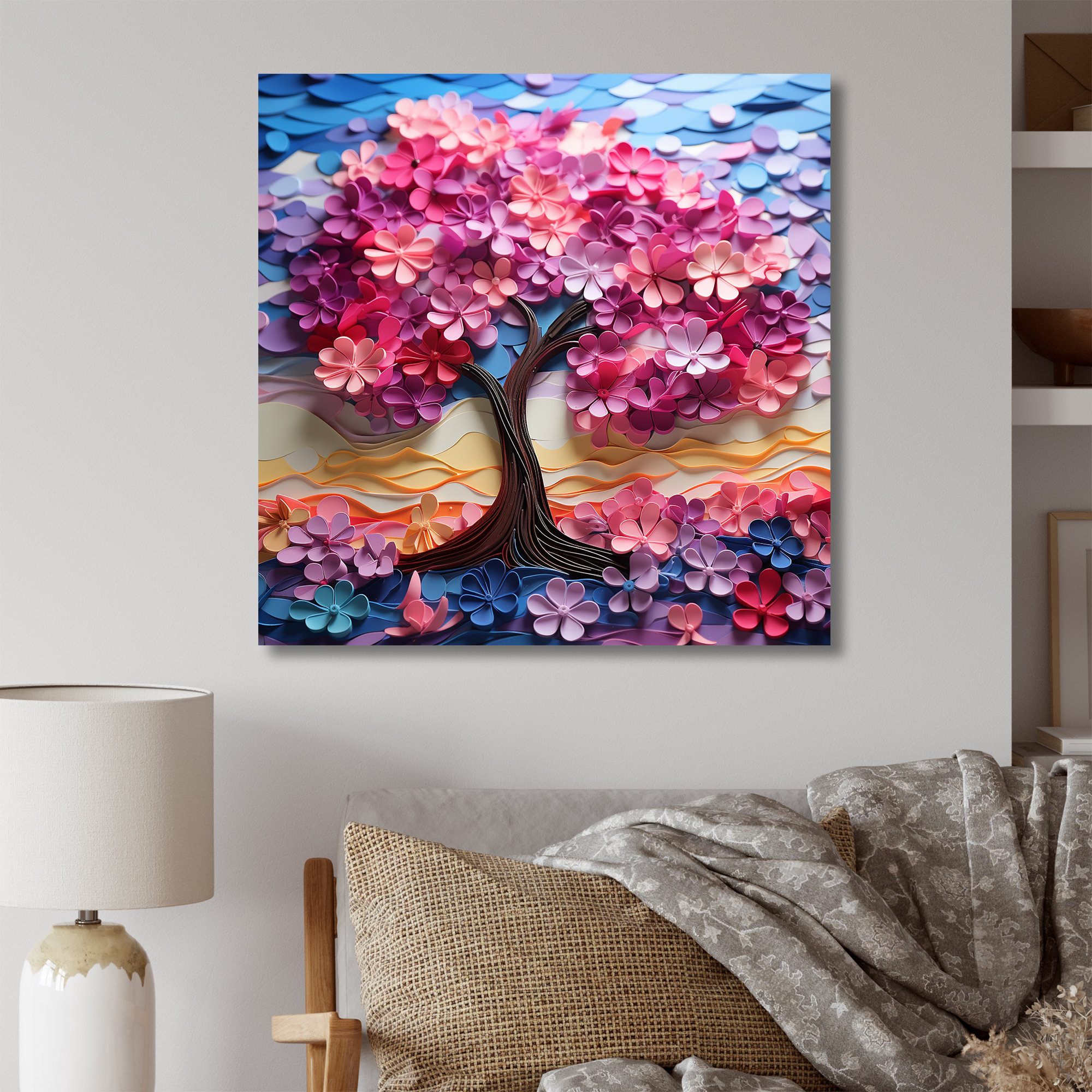 Fleur De Lis Living Pink And Purple Tree Essence III - Tree Wall Art ...