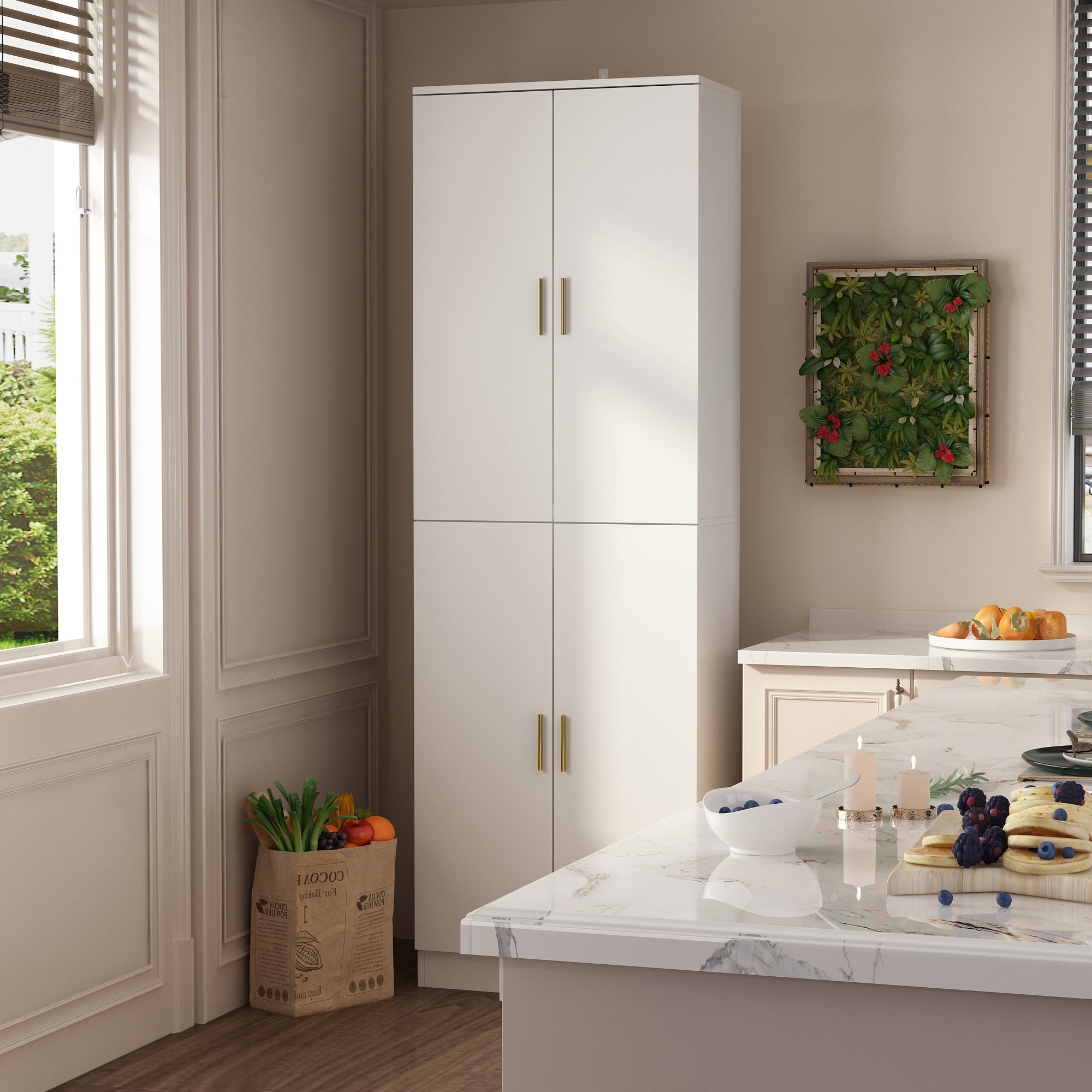 Latitude Run® 71"H Food Pantry With 4 Door | Wayfair