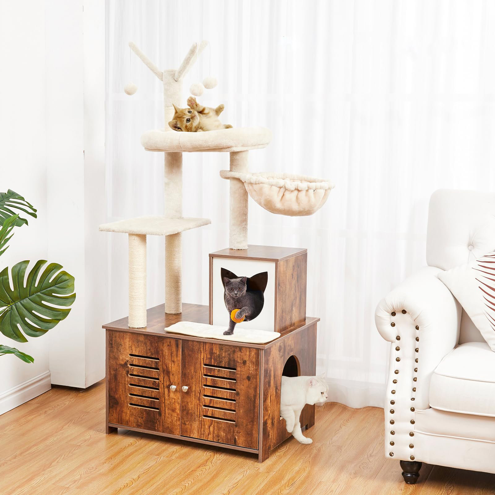 Tucker Murphy Pet™ Cat Tower With Litter Box Enclosure | Wayfair