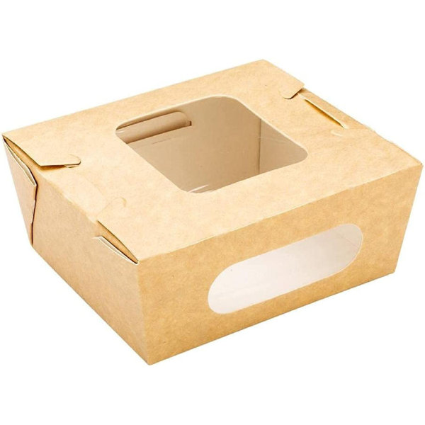 Prep & Savour Cafe Vision Rectangle Kraft Paper Mini Bio Lunch Box -50 ...