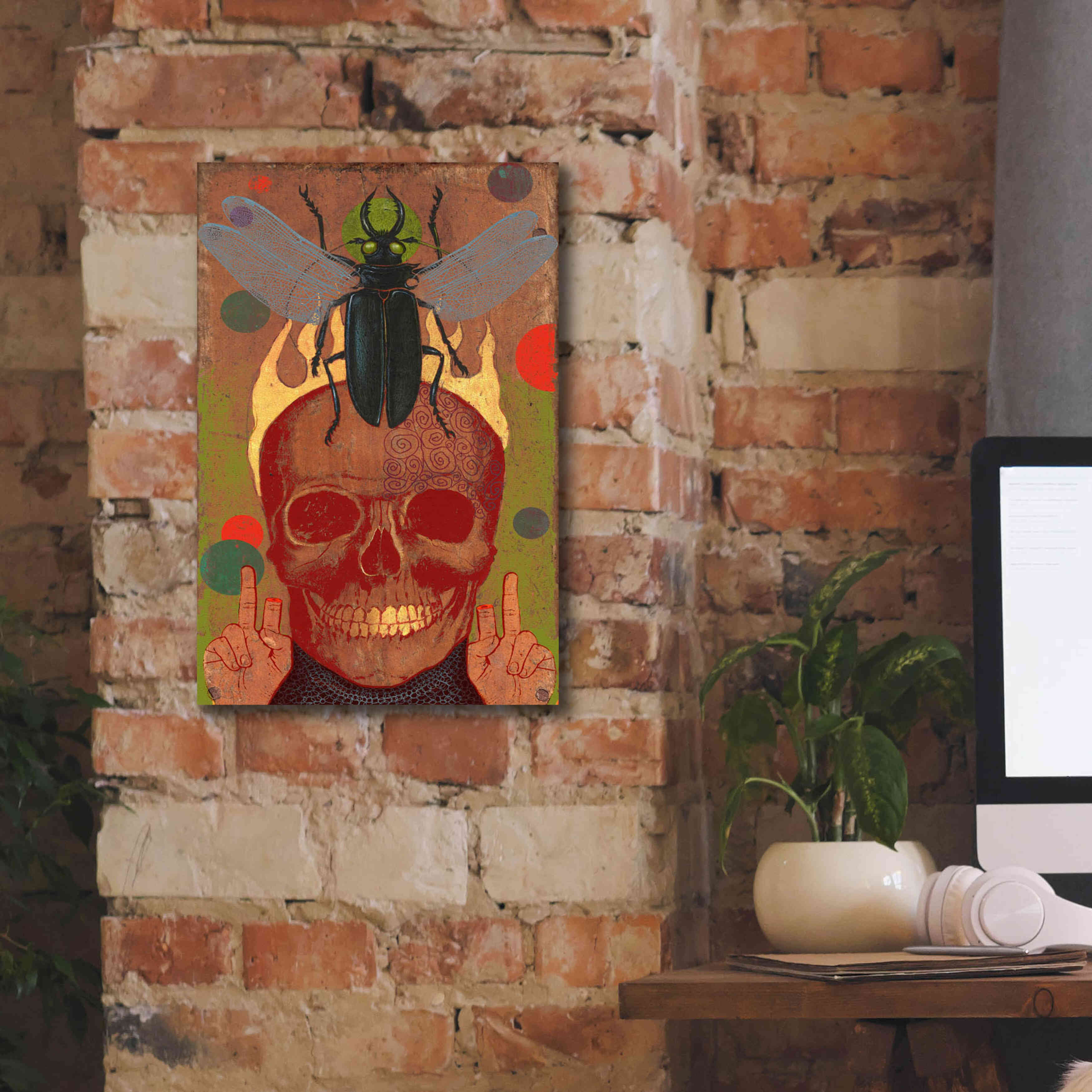 Trinx Epic Graffiti 'Skull' By Anthony Freda, Canvas Wal 'Skull' By ...