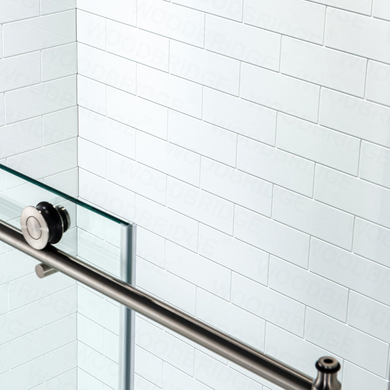 WoodBridge 60'' W 36'' D 75/96'' H Glue Up Solid Surface Shower Wall ...