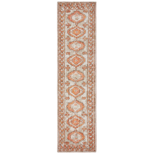 Madison Couture Rugs Tribal Elegance Orange/Rust/Grey Hand-Knotted Wool ...