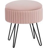 Mercer41 Stool With Storage - Soft Round Vanity Stools For Makeup With ...