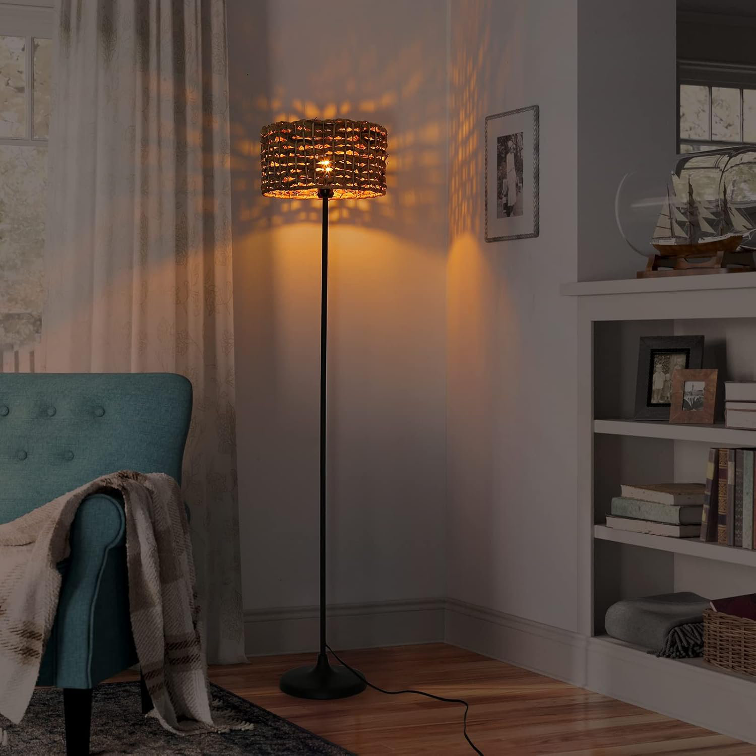 Bay Isle Home™ Handmade Rattan Floor Lamp Shade, Rustic Vintage Tall ...