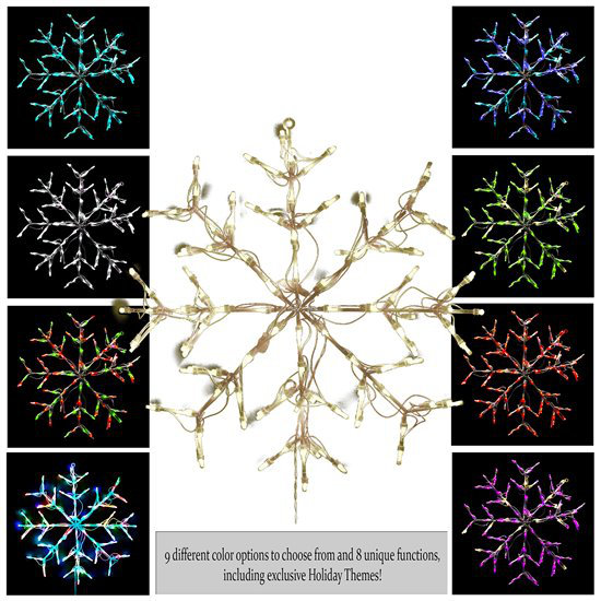 The Holiday Aisle® Snowflake Color Changing RGBWW Lighted Display | Wayfair