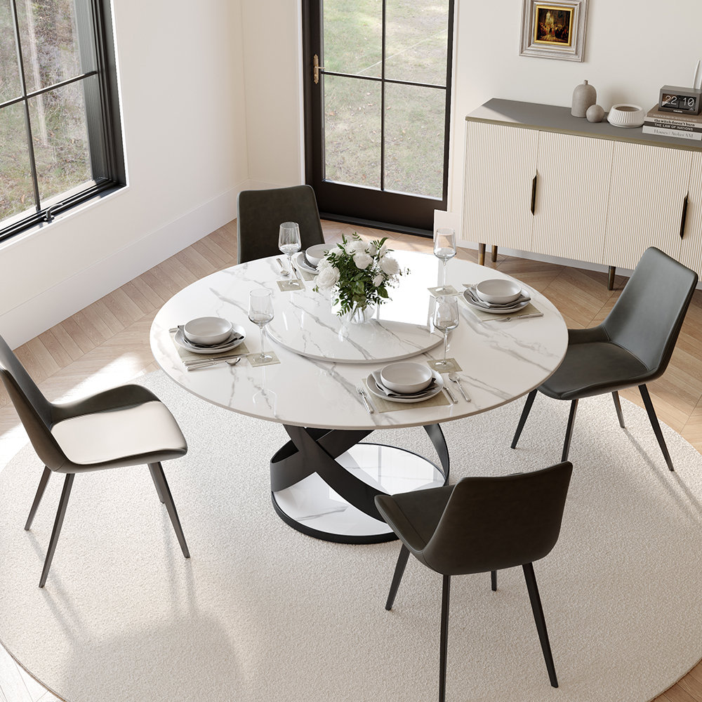 Orren Ellis Maxwell Modern Dining Room Sets (Round Dining Table ...