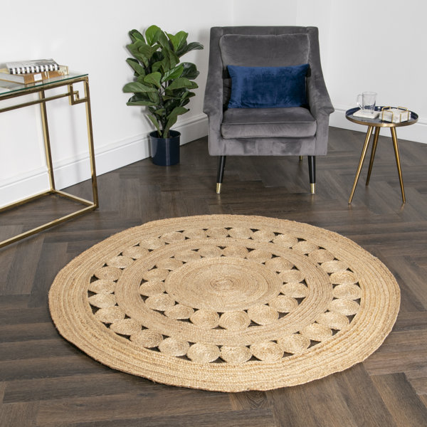 August Grove Circle Pattern Round Jute Rug | Wayfair.co.uk