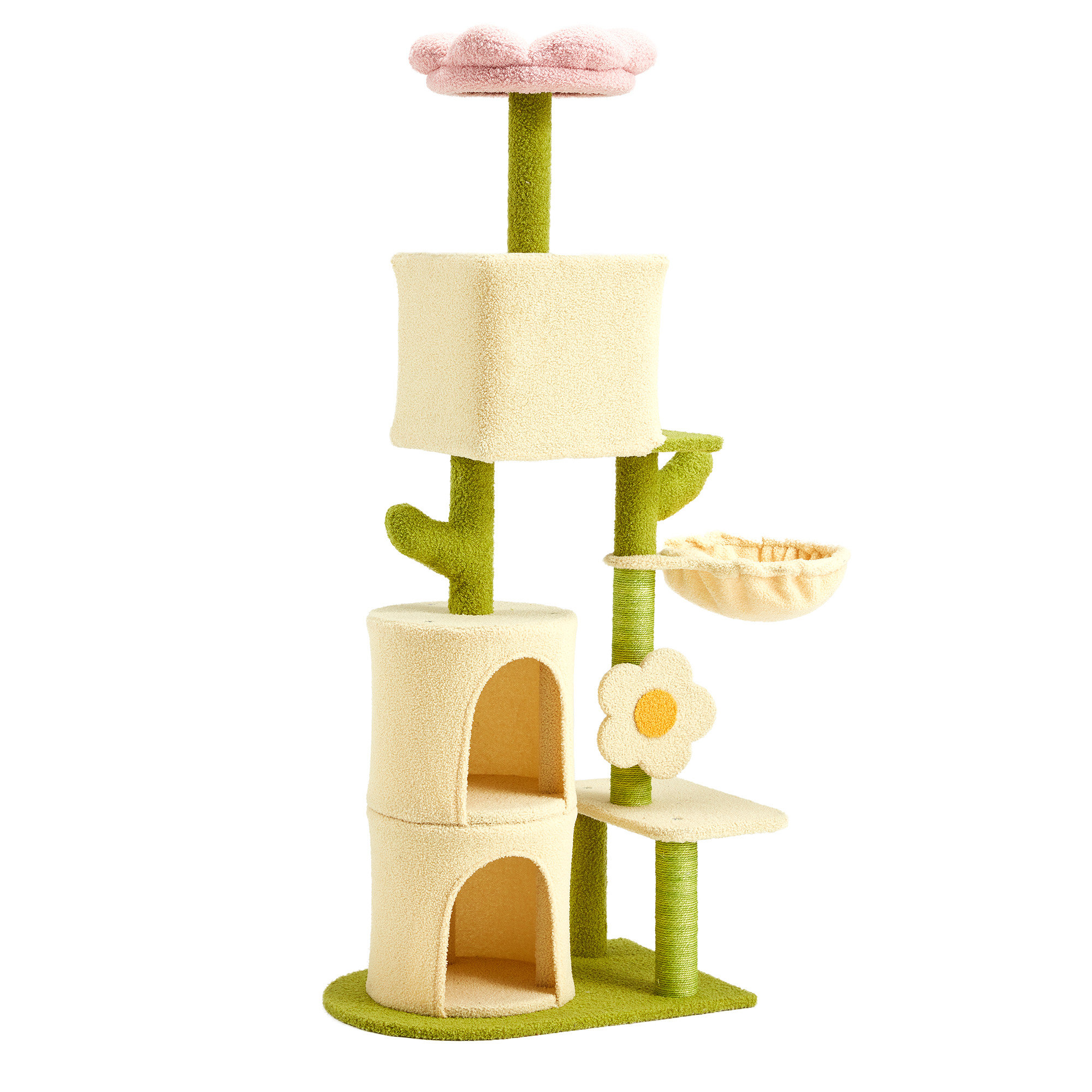Tucker Murphy Pet™ 55'' Flower Cat Tree Tower, Cute Cat Tree For Indoor ...