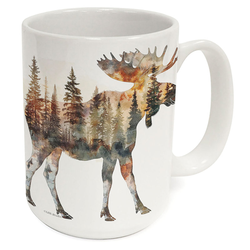 Union Rustic Moose Silhouette 15 oz. Decorative Ceramic Mug | Wayfair