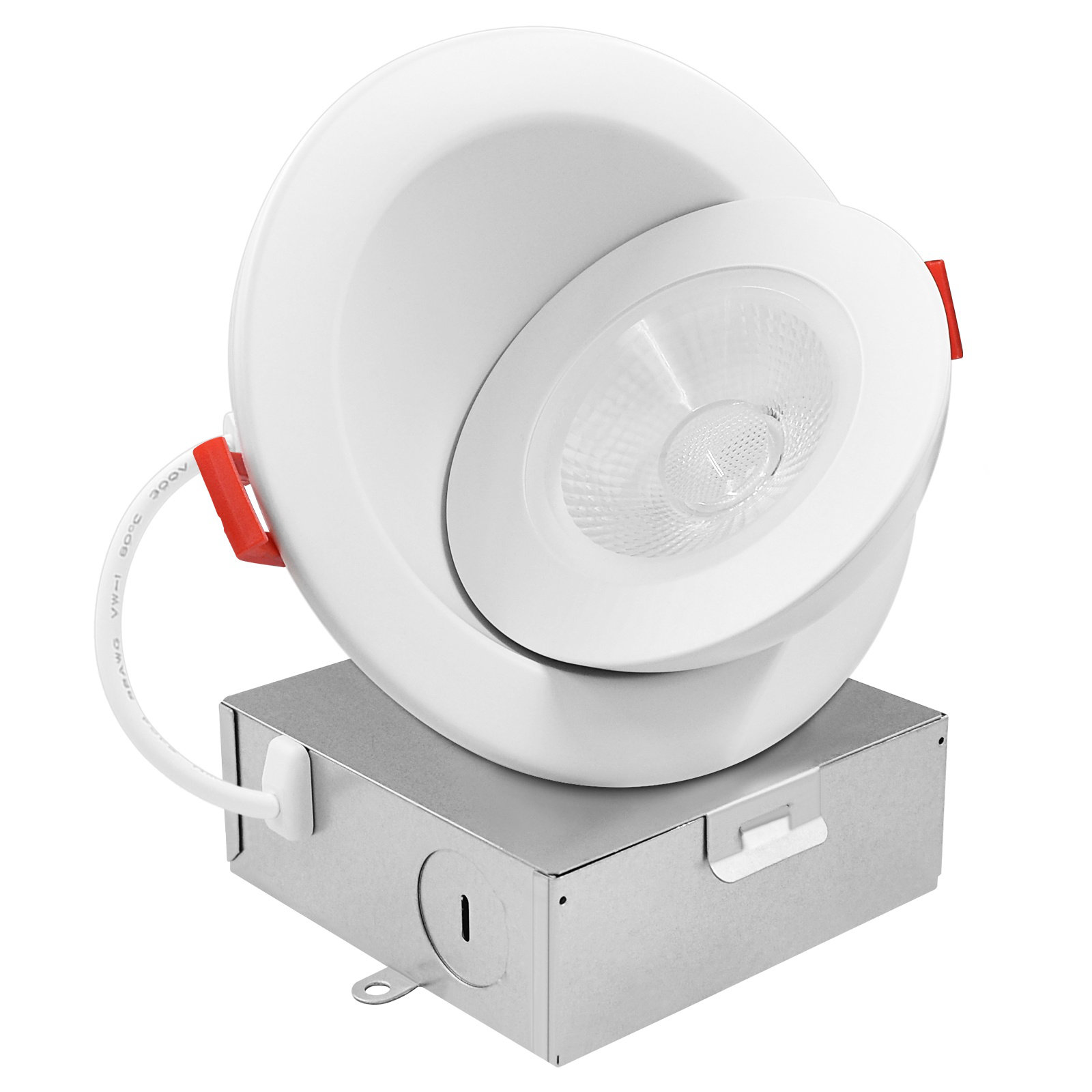 Luxrite 4" Floating Gimbal LED Trimless Recessed Lights With J-Box ...