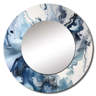 Design Art Blue And Grey Ethereal Elixir II - Abstract Round Mirror ...