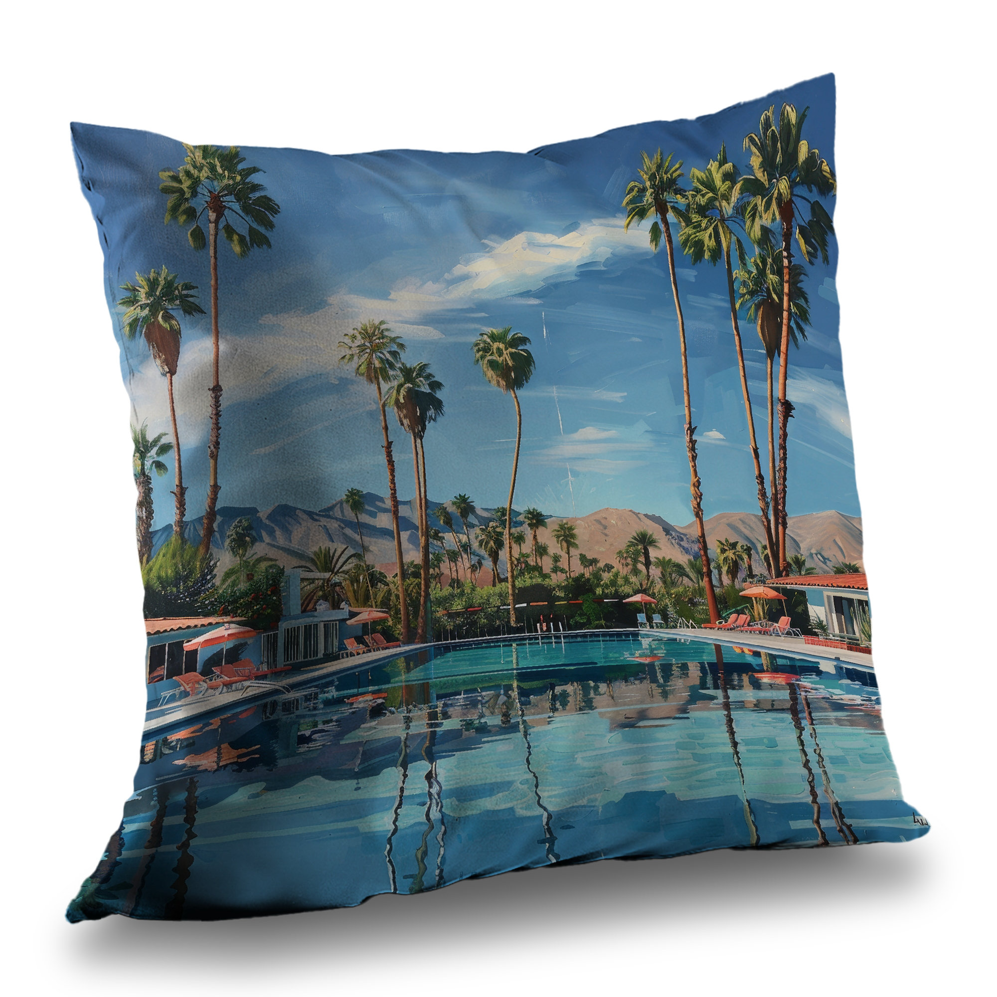 Begin Edition International Inc. Palm Trees Blue Poly Twill Throw ...