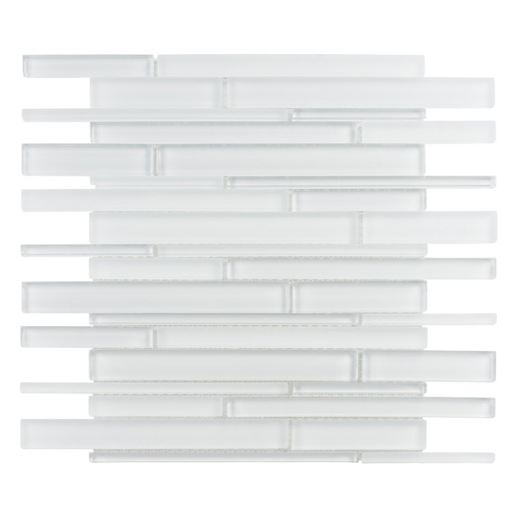 Andova Flashback 12" x 12" Glass Brick Joint Mosaic Wall and Floor Tile ...