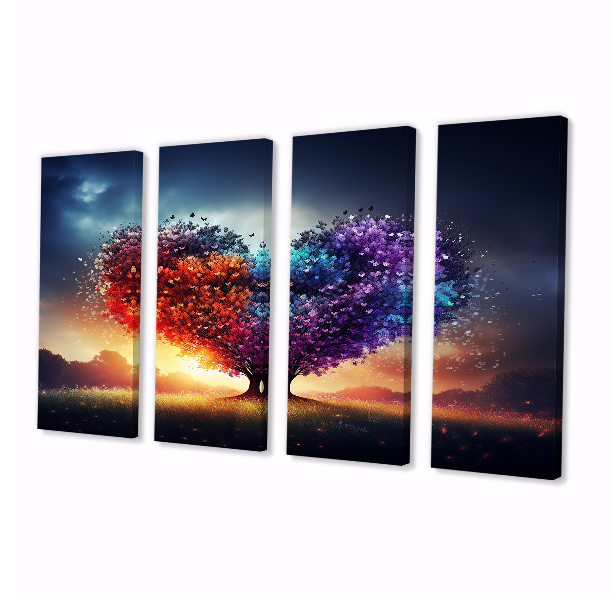 Winston Porter Blossoming Heart Tree Magical Sunset - Abstract Wall Art ...