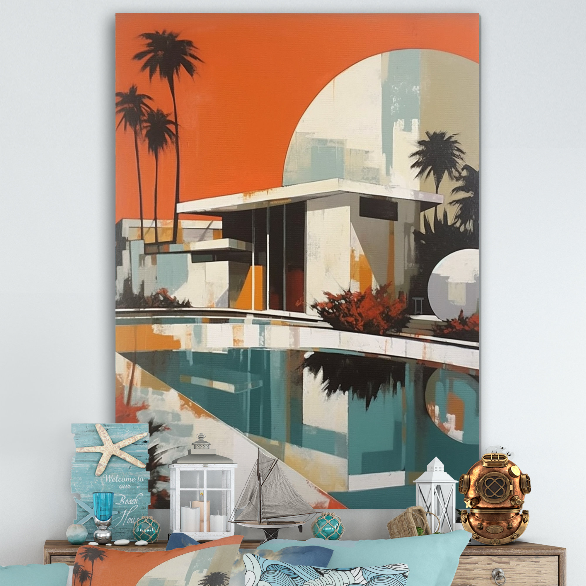 Red Barrel Studio® White And Orange Metropolitan Marvels Framed On ...