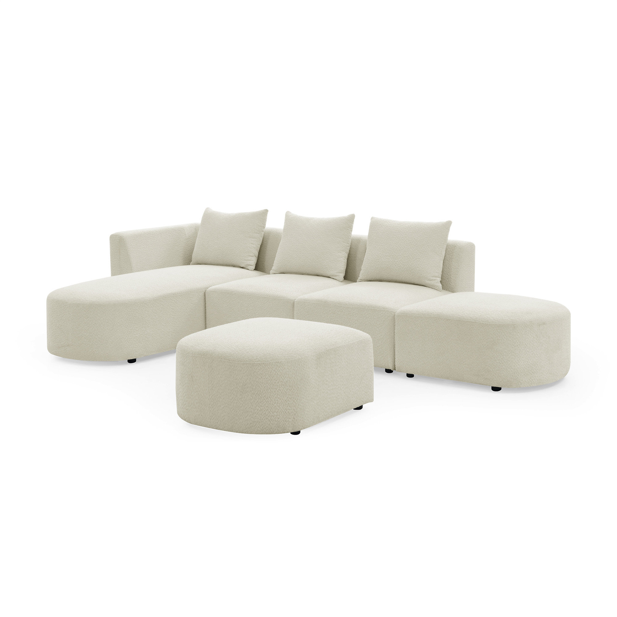 Ceballos L Shape Sectional Sofa With Left Side Chaise And Ottoman | Wayfair