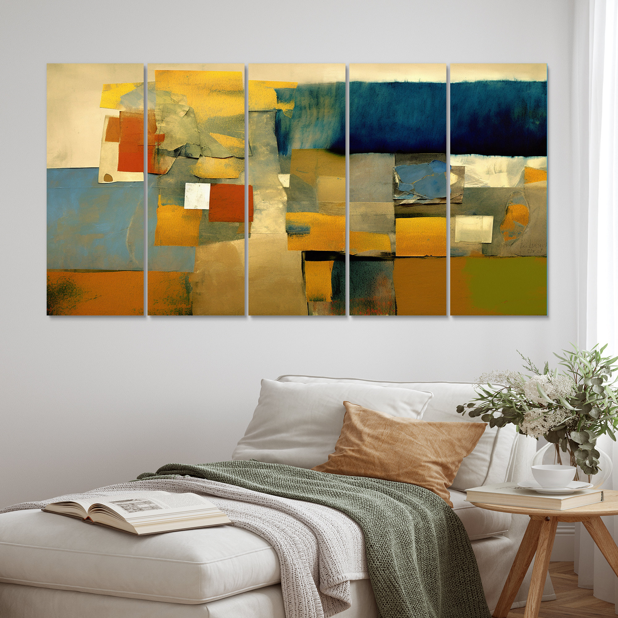 DesignArt Sunrise Over City Retro Cubist Colourfields I " Sunrise Over ...