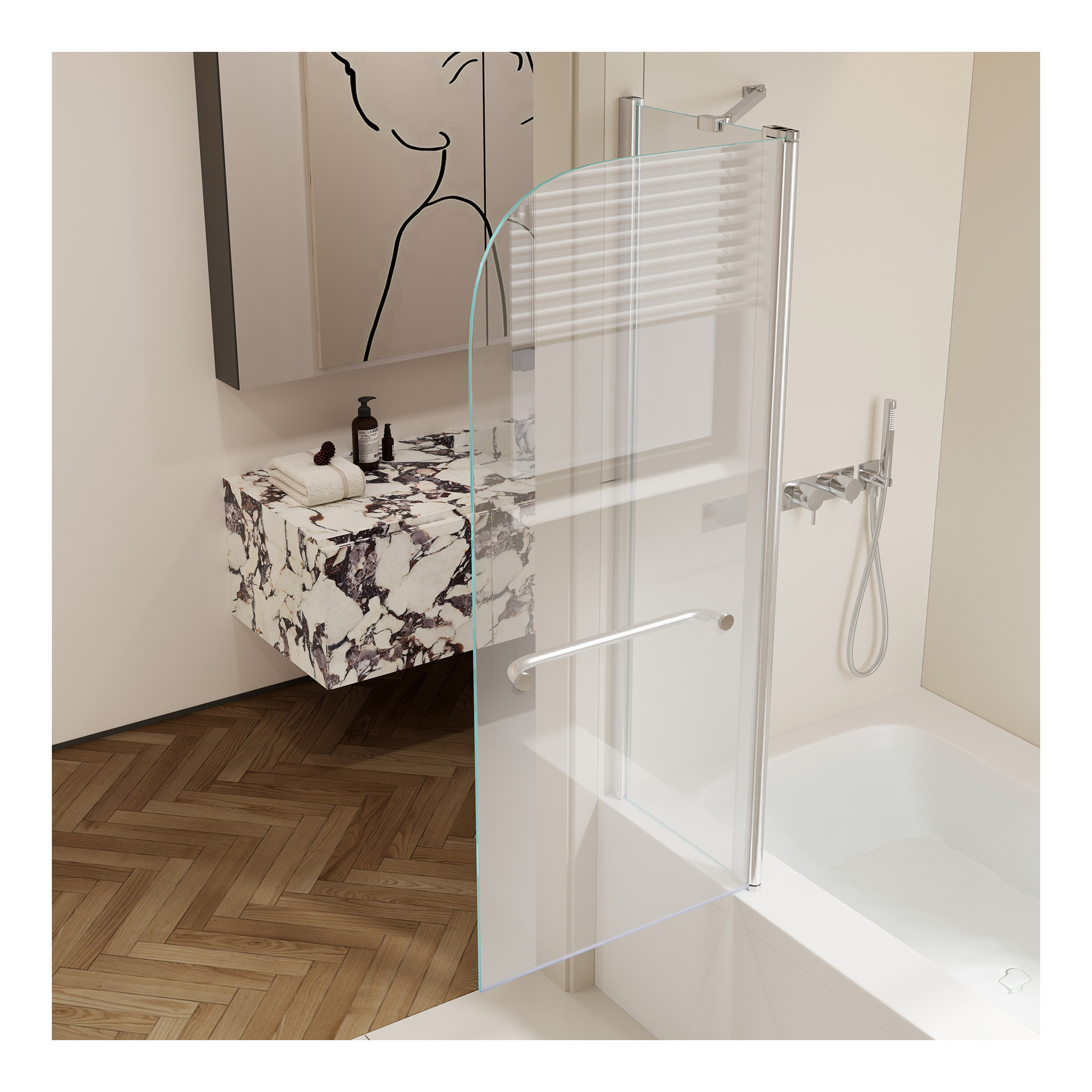 LIYU 43 in. W * 58 in. H Rise and down rotation shaft door one fixed ...