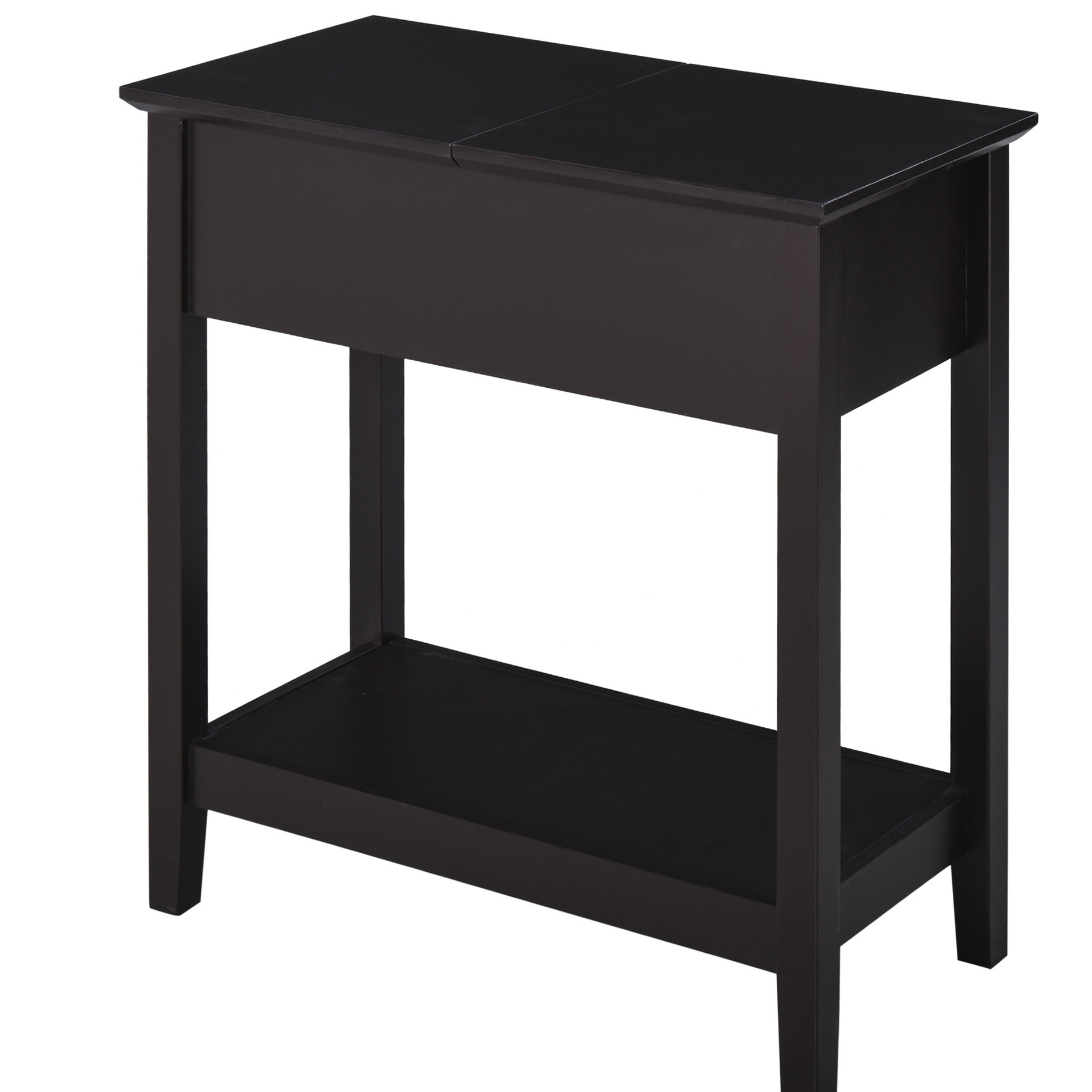 George Oliver Living Room Side Table, Dark Coffee, Flip Top Storage ...